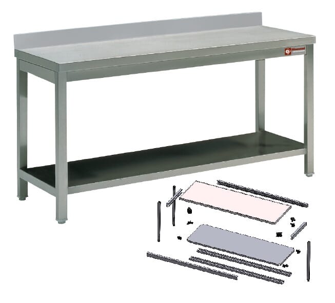 RUSTFRI BENK M/UNDERH.& OPPKANT FLATPAKKET 140x70xh88-90CM. - SCHEIE ...